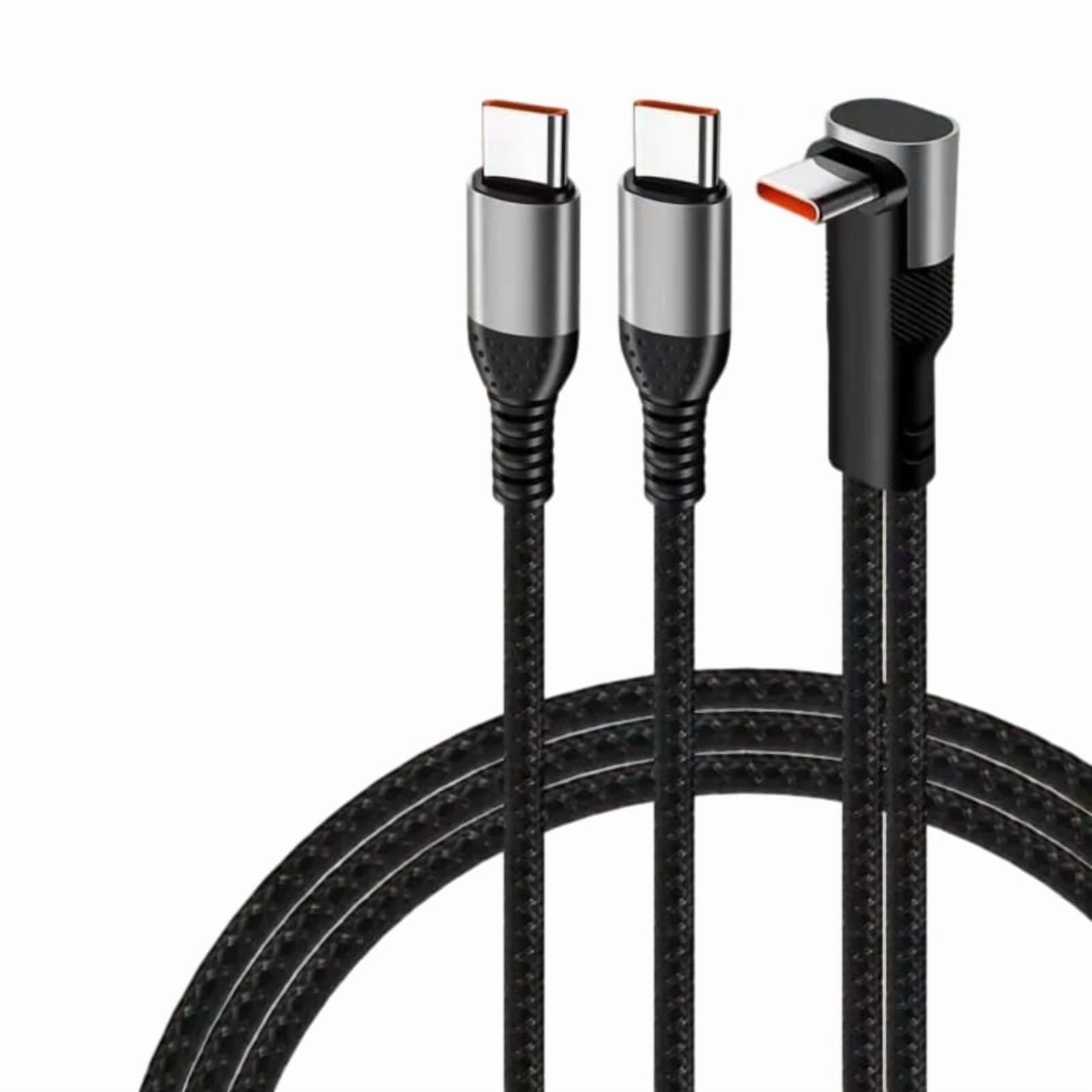 66W Nylon Fast Charging Cable 2 in 1 USB Type C And 1 Charging Only ...