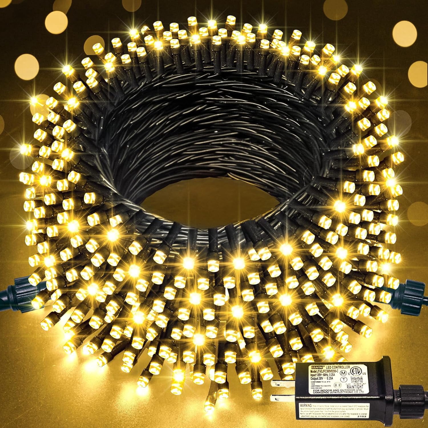 66ft 200 LED Christmas Lights Outdoor, Warm White Christmas Tree Lights ...