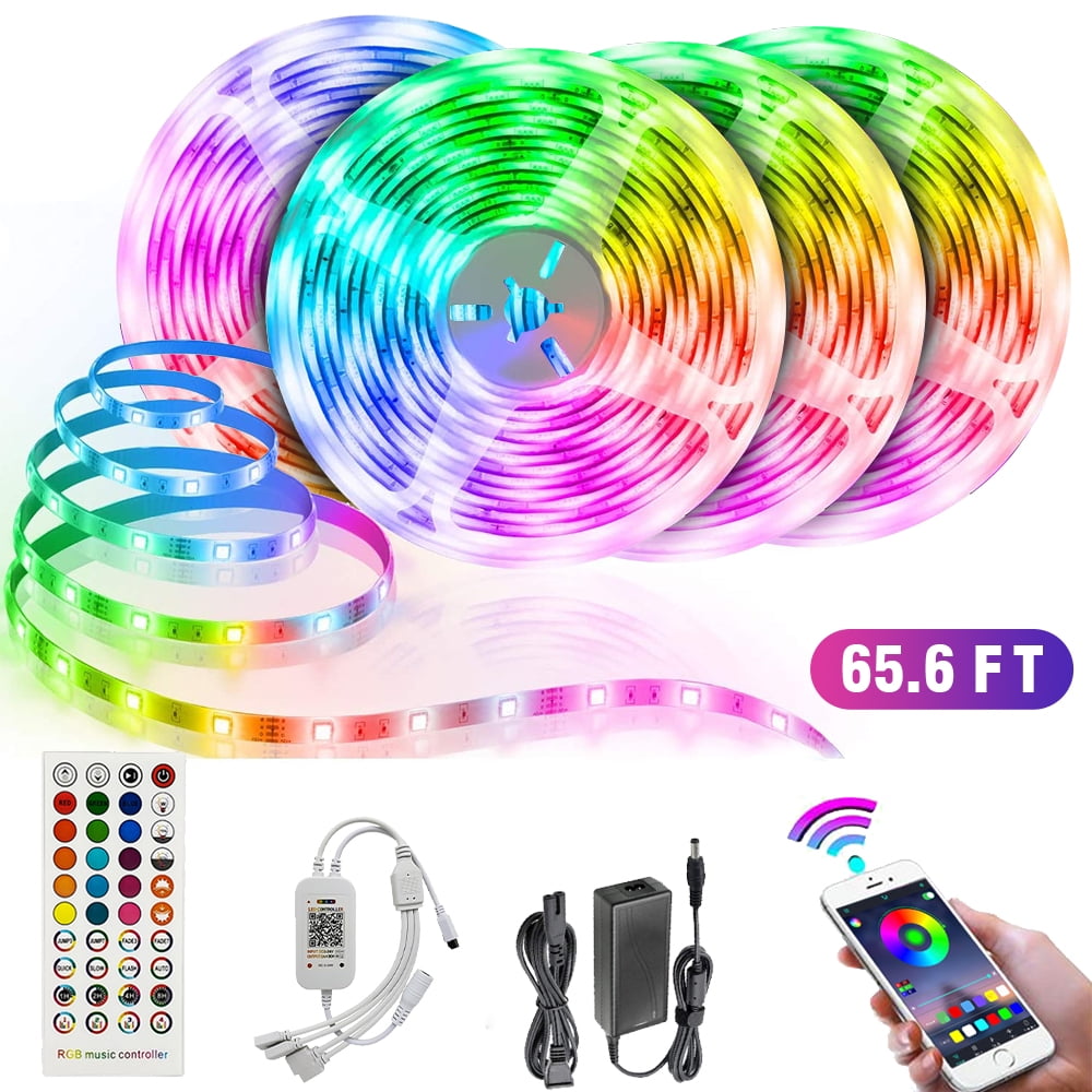 66ft LED Strip Lights, Ultra-Long Light Strip for Bedroom Cabinet ...