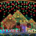 66ft Red and Green Christmas Lights, 640 LED Icicle Lights for Outside ...