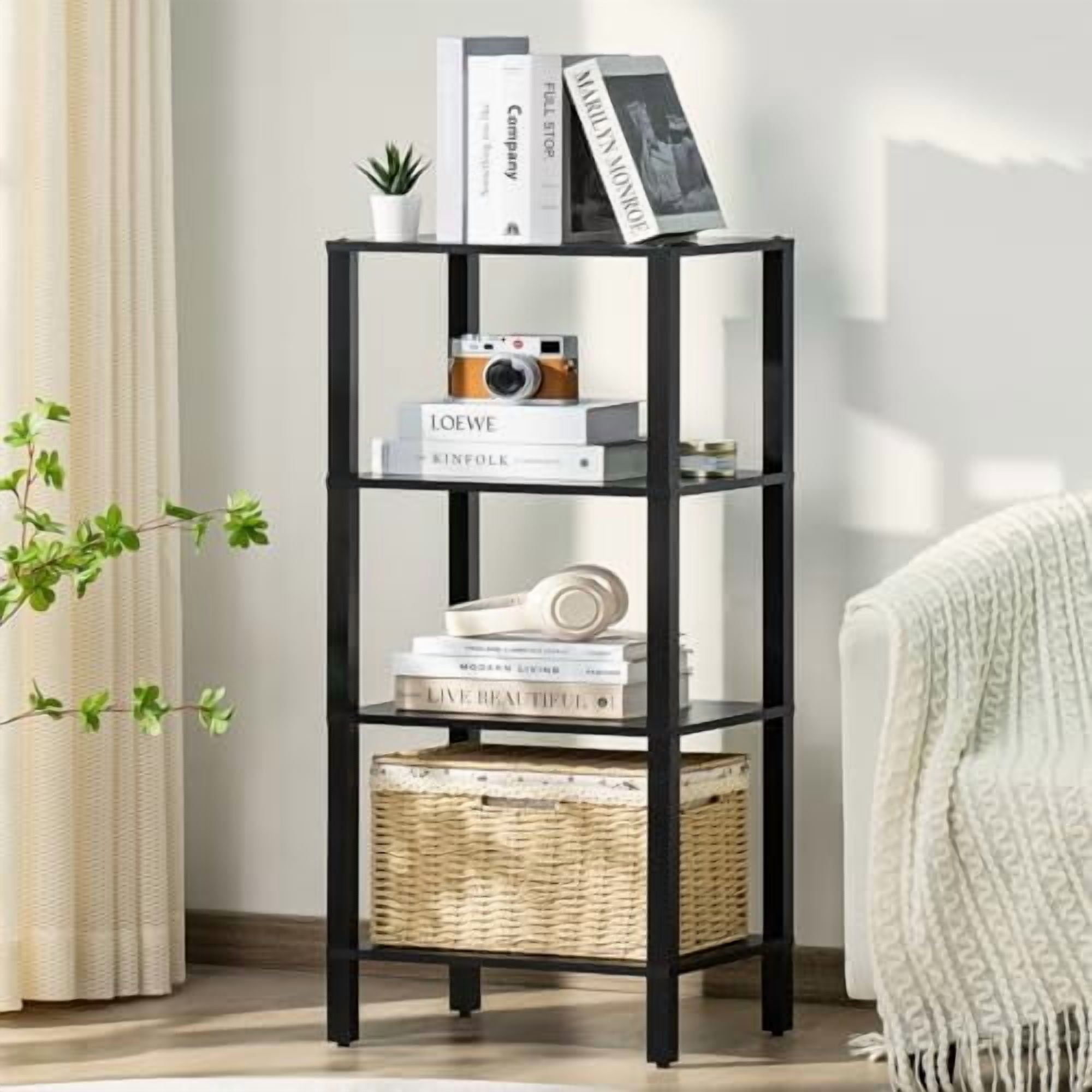 66in Tall Bookshelf 6-Tier Small Narrow Bookcase, Skinny Book Shelf for ...