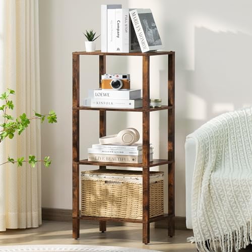 66in Tall Bookshelf 6-Tier Small Narrow Bookcase, Skinny Book Shelf for ...