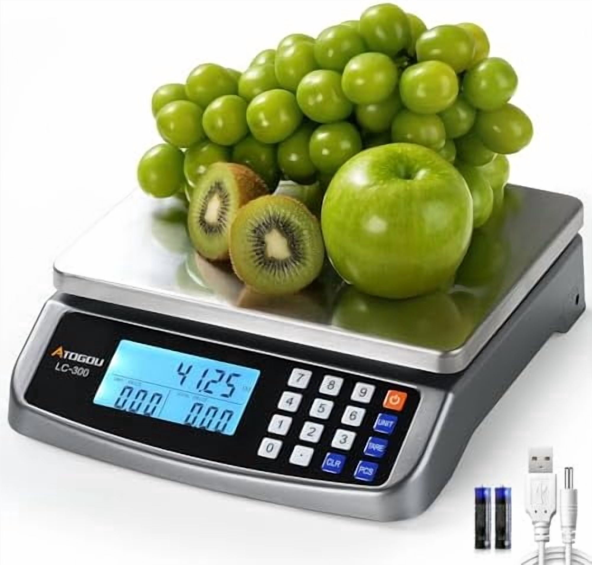 66lb Food Scale, Commercial Kitchen Scale with Price Computing, Plug-in ...