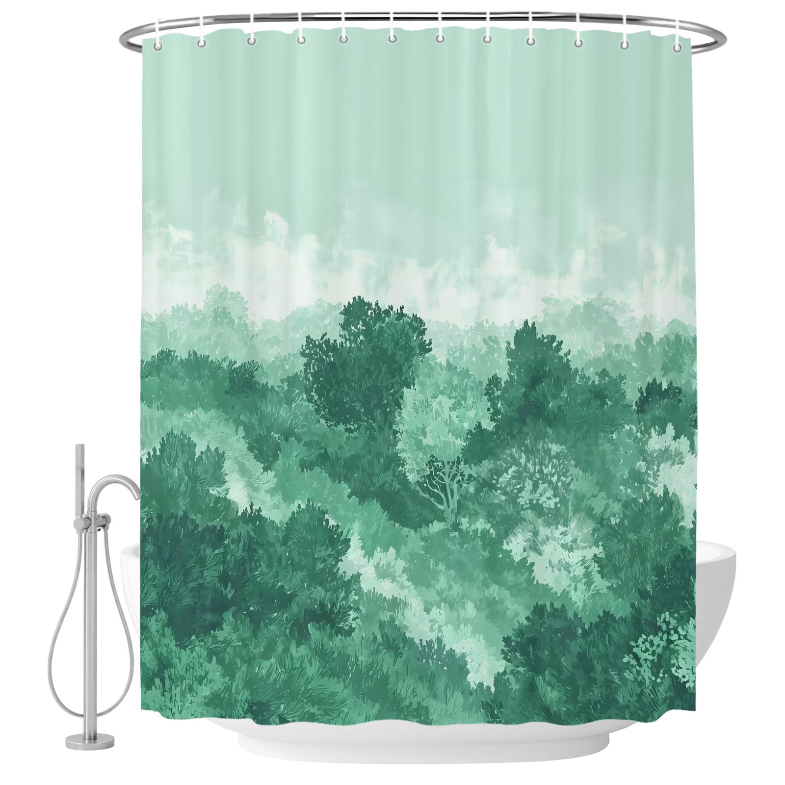 66x72 Inch Shower Curtains for Bathroom, Abstract Pine Trees Fabric ...