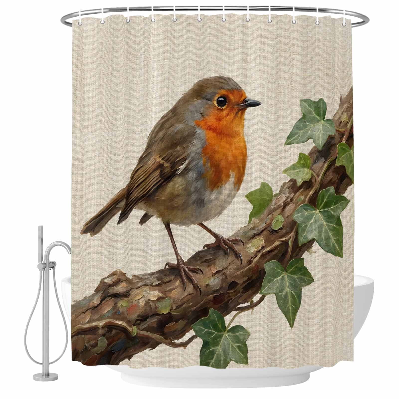 66x72 Inch Shower Curtains for Bathroom, Bird Fabric Bath Curtain Decor ...