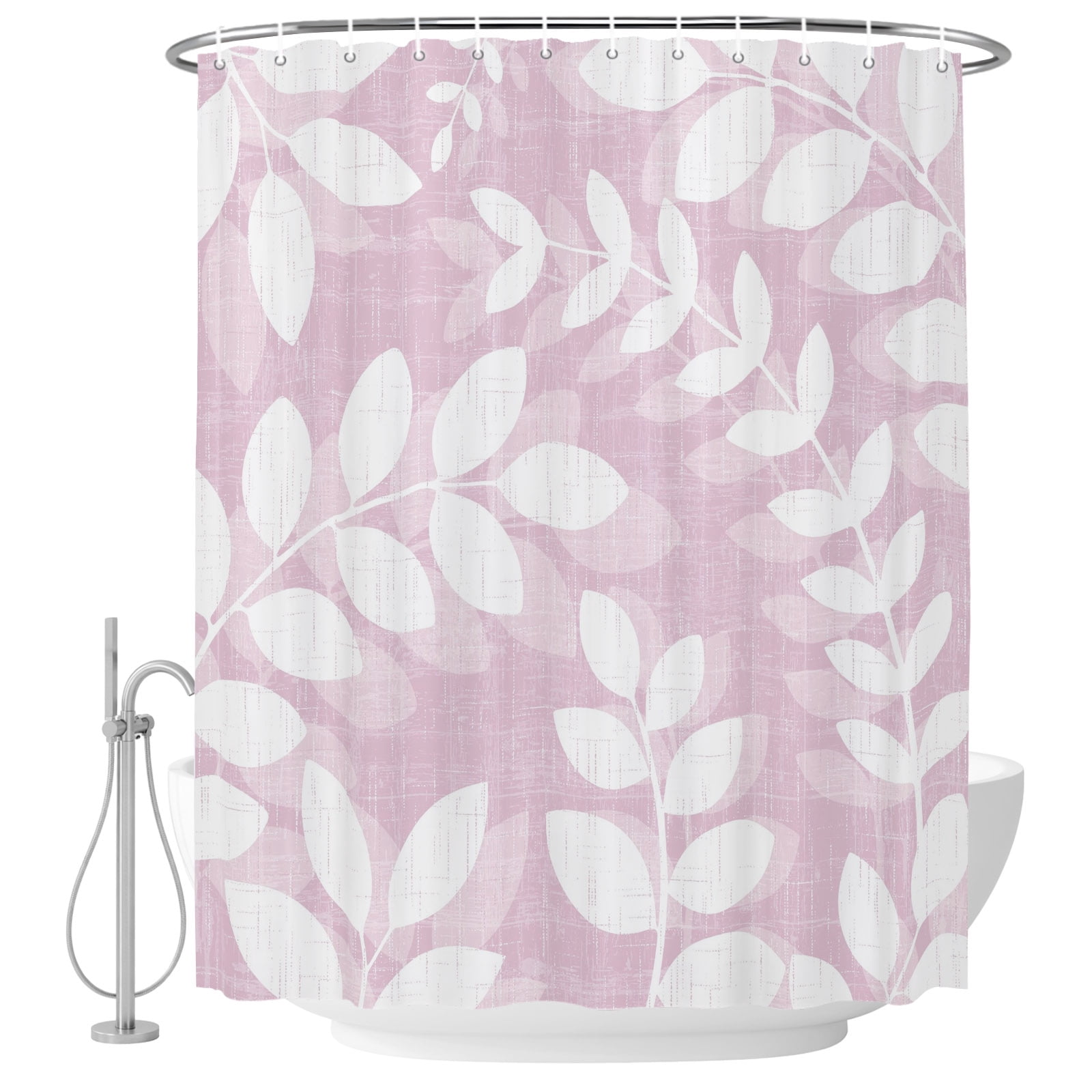 66x72 Inch Shower Curtains for Bathroom, Lavender Leaves Fabric Bath ...