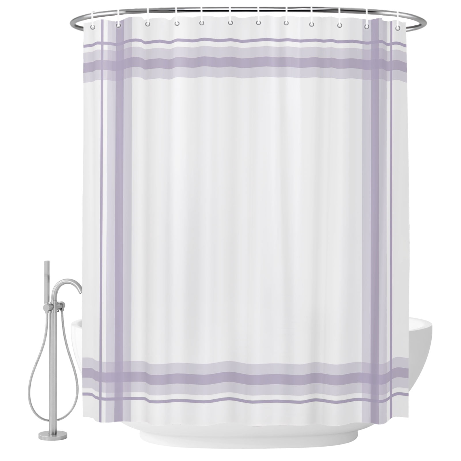 66x72 Inch Shower Curtains for Bathroom, Minimalist Grid Fabric Bath ...