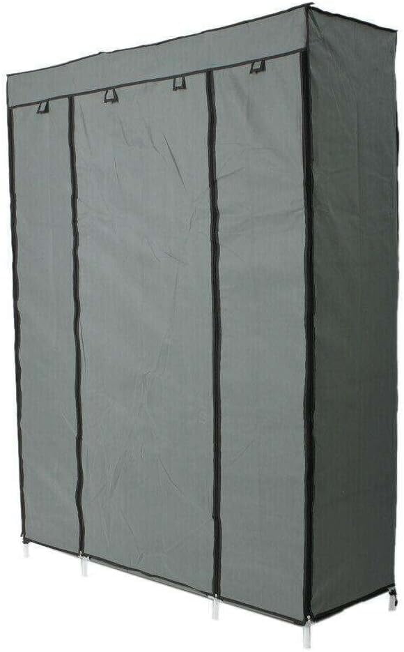 67" 3 Door Portable Closet Wardrobe Clothes Rack Storage Generic Shoe ...