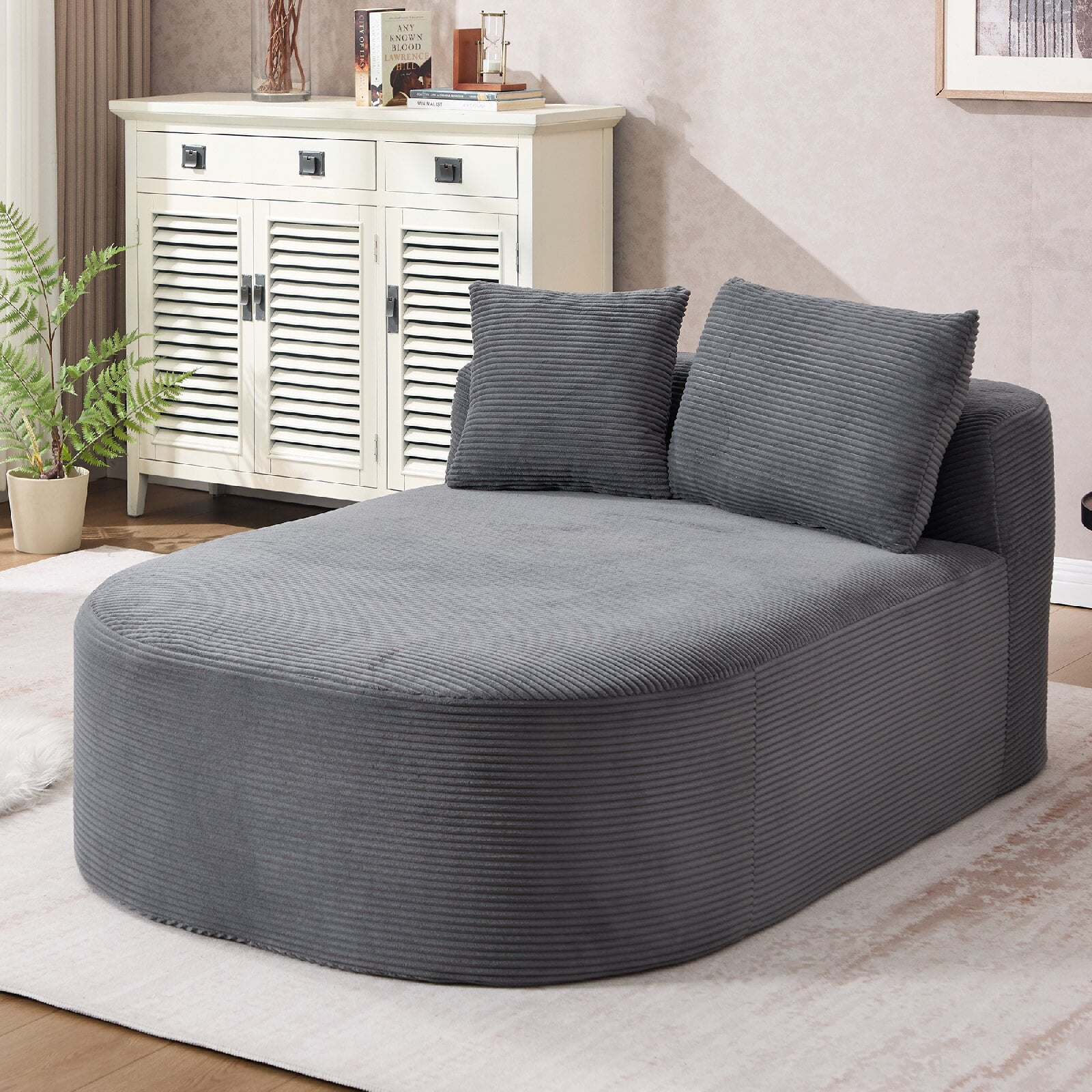 67.5''Chaise Lounge Chair, 46'' Wide Seat Corduroy Oversized Sleeper ...