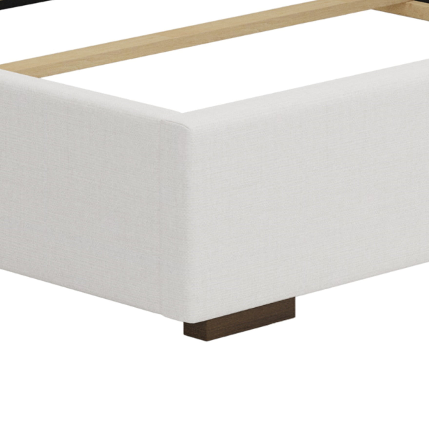 67.5" Tall Wingback King Bed Frame with Vertical Stripe Linen Headboard ...