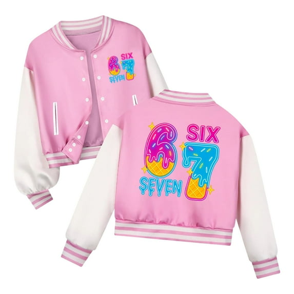 67 6 7 Six Seven Varsity Jackets for Kids Boys Girls Printed Baseball ...