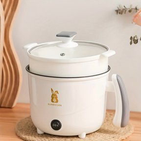 3L Electric Hot Pot Cooking with Steamer, Mini Non-Stick Frying Pan ...