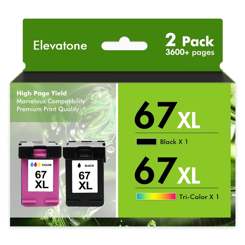 67 67XL Ink Cartridges Compatible for HP 67XL 67 2755e 2 Pack for ...