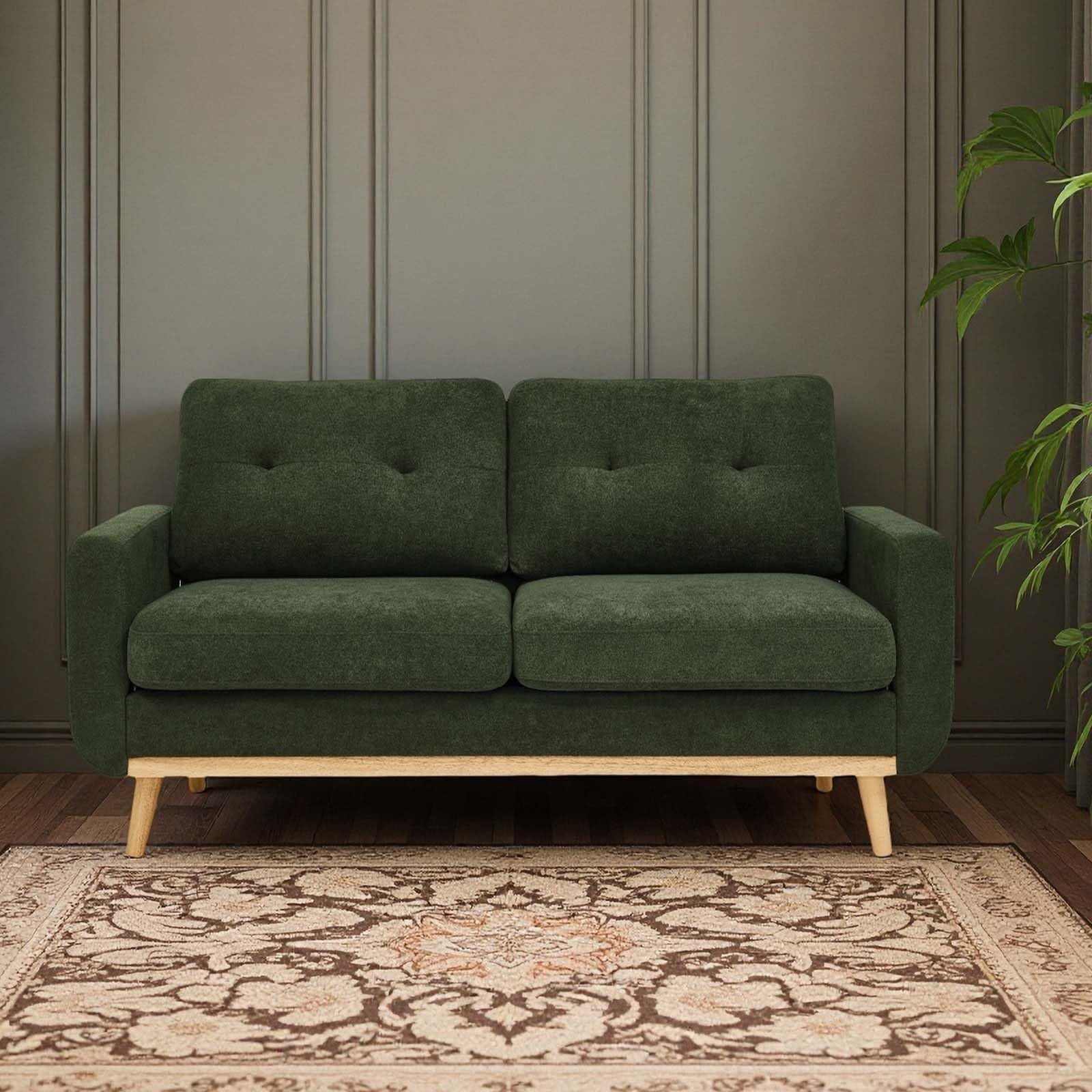 67.7" Mid-Century Modern Mini Couch, 2-Seat Small Green Loveseat Couch ...