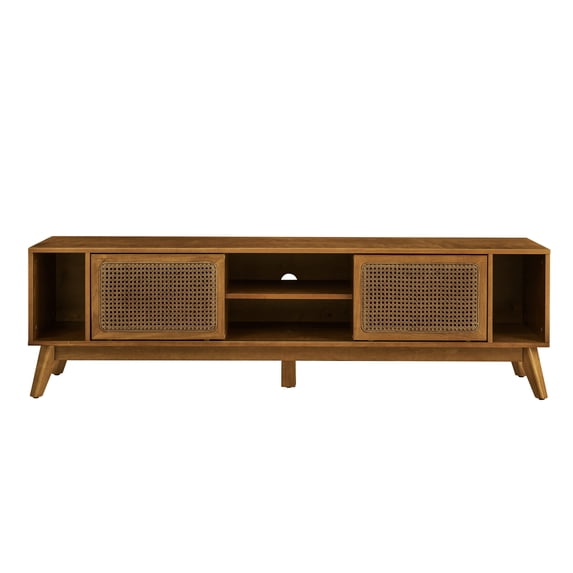 67.9 Inch Mid Century Modern Rattan TV Stand for TVs up to 75 ...