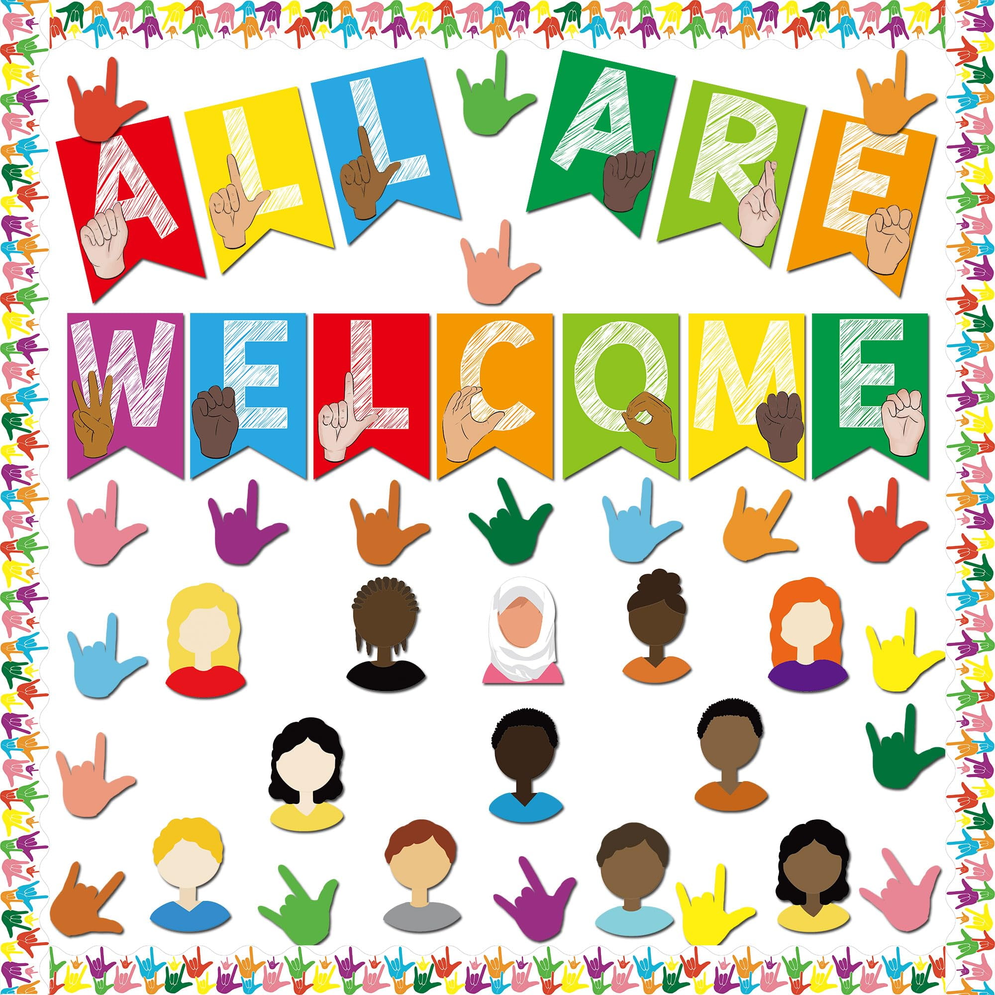 67 ASL Welcome Back to School Bulletin Board Set Welcome Sign for ...