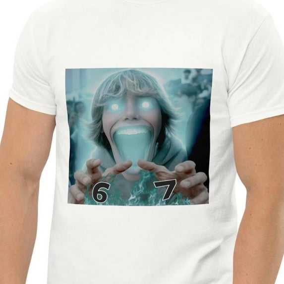 67 Abstract Neon Glow Tee, Surreal Character Art with Bright Highlights ...