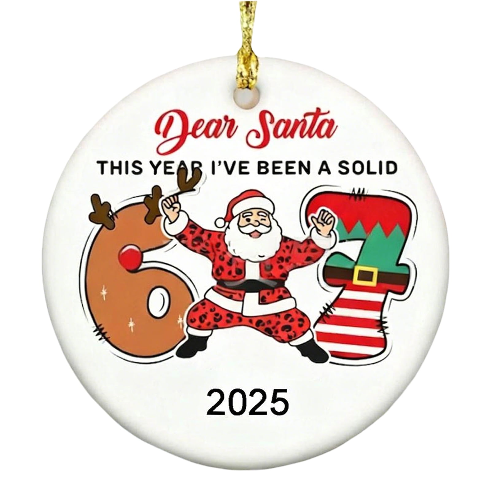 67 Acrylic Ornaments Christmas Tree Decorations, Funny 67 Meme Santa ...