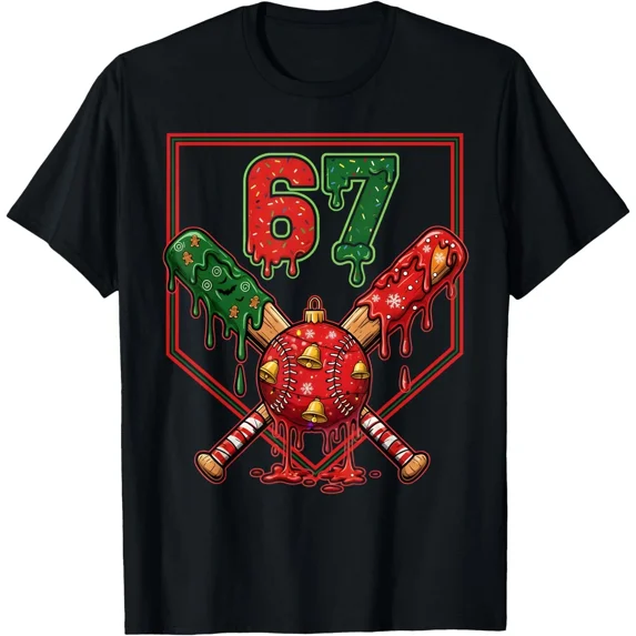 67 Baseball Drip Holiday Six Seven Meme Kids Adults Retro Sports Humor ...