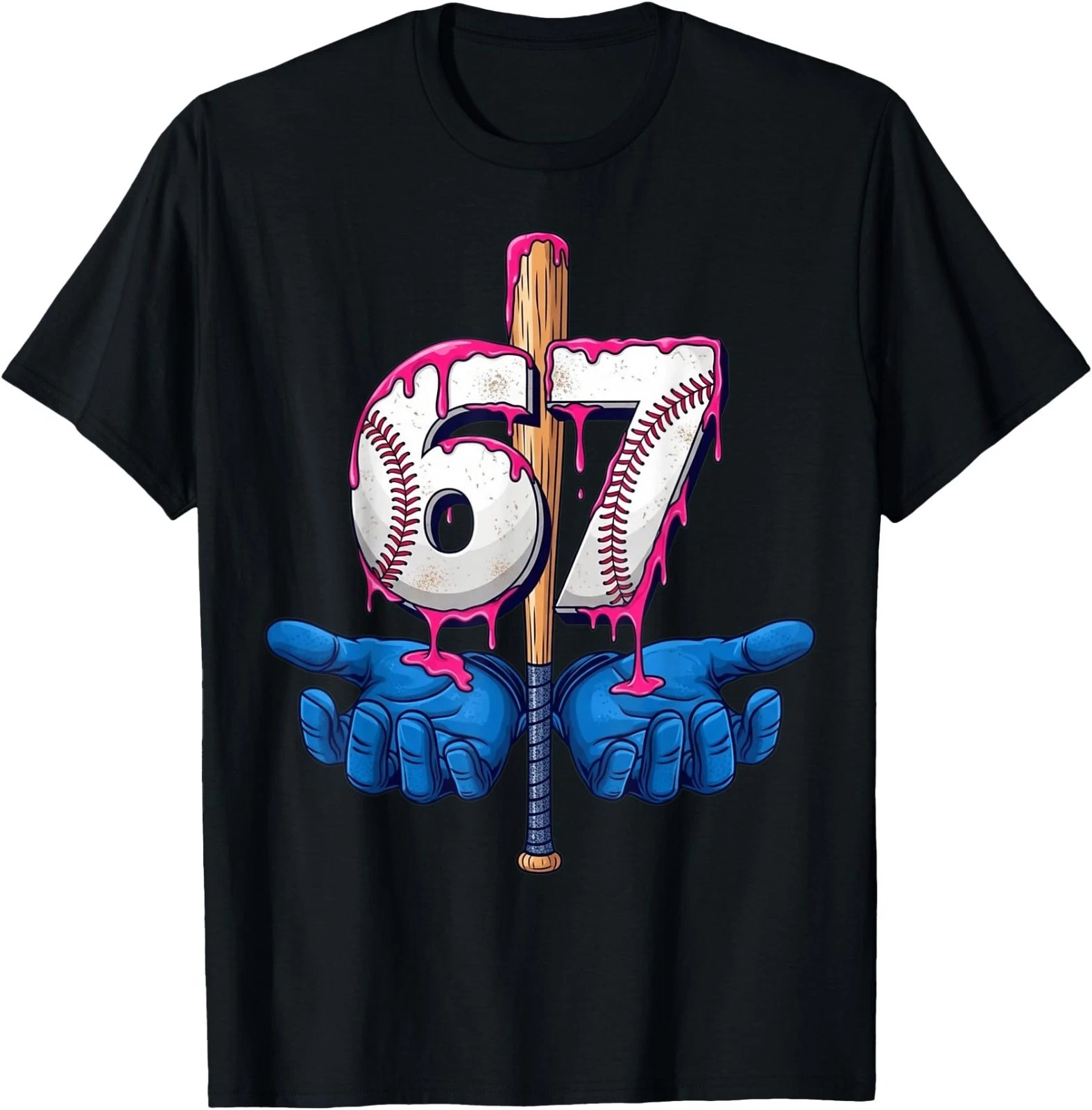 67 Baseball Gen Alpha Meme Drip Retro Sports Kids Adults Funny Unisex T ...