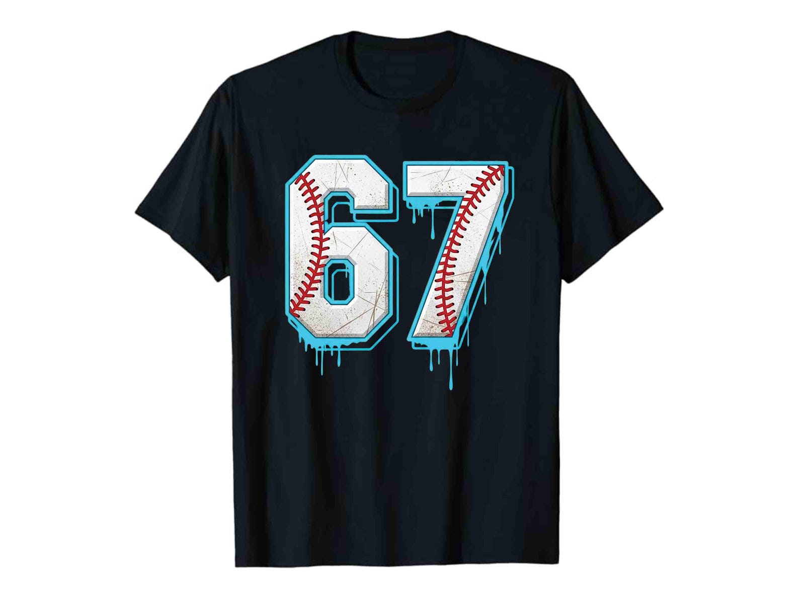 67 Baseball Graphic Tee Back or Front Six Seven 67th Drip Number Youth ...