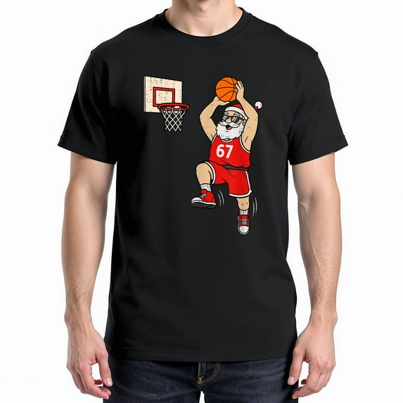 67 Basketball Santa T-Shirt – Christmas Sport Meme – Boys' Holiday ...