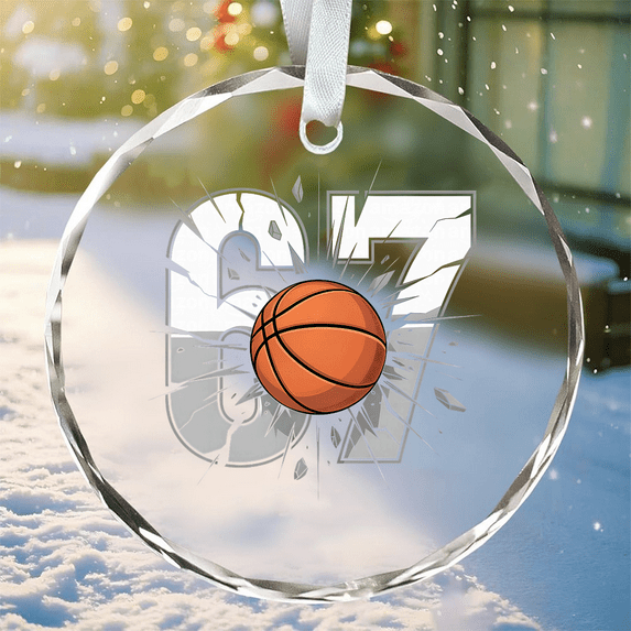 67 Basketball Six Seven 6 7 67 Ornament Home Decoration, Crystal Glass ...