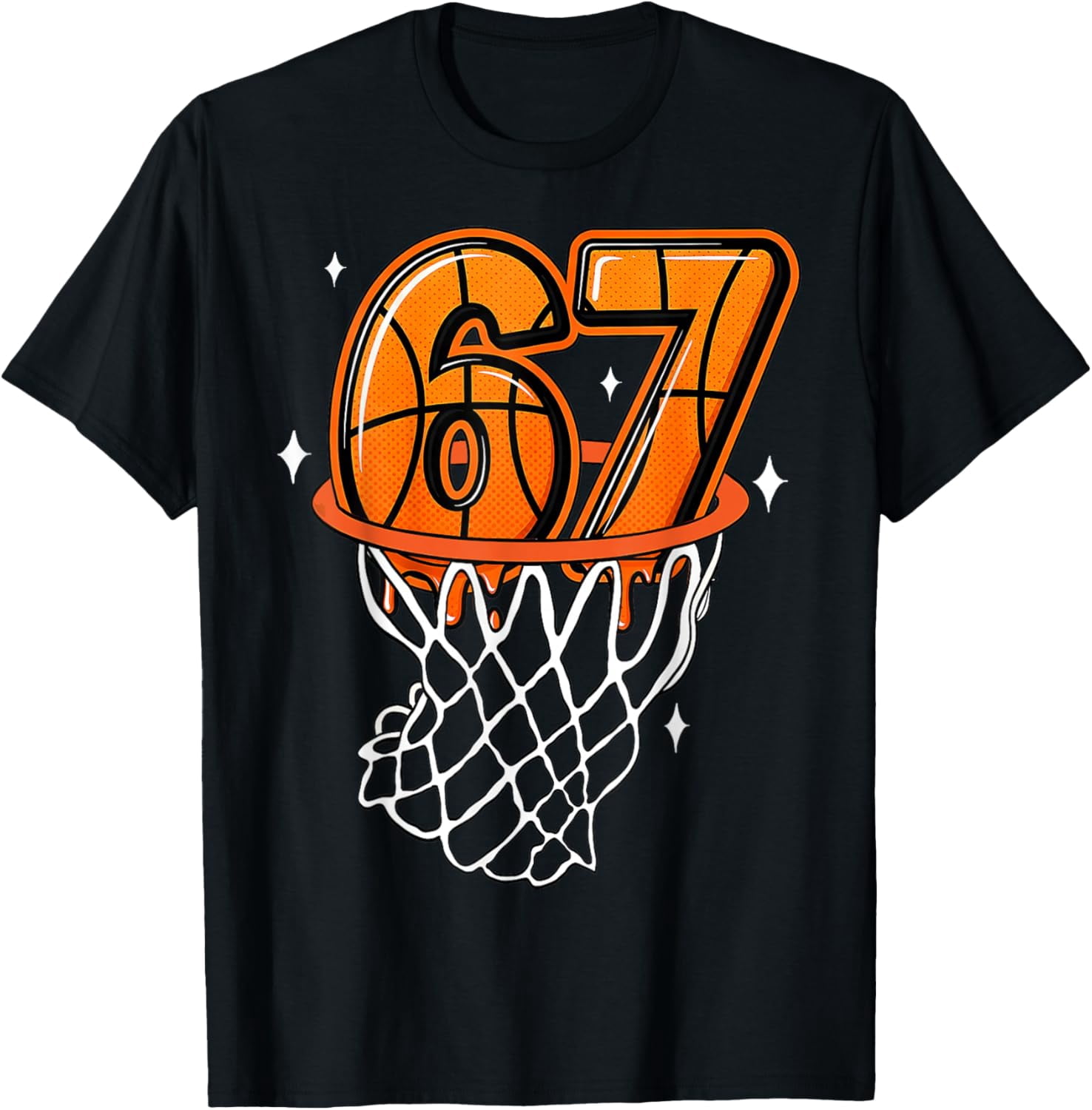 67 Basketball Six Seven 6 7 Meme Funny 67 Basketball T-Shirt- American ...