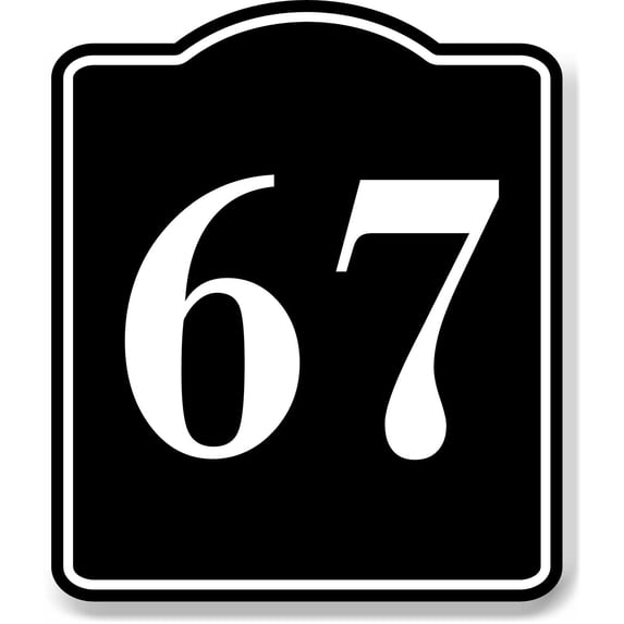 67 Bay Garage Door Plate Field Lane Gate Number BLACK Aluminum ...