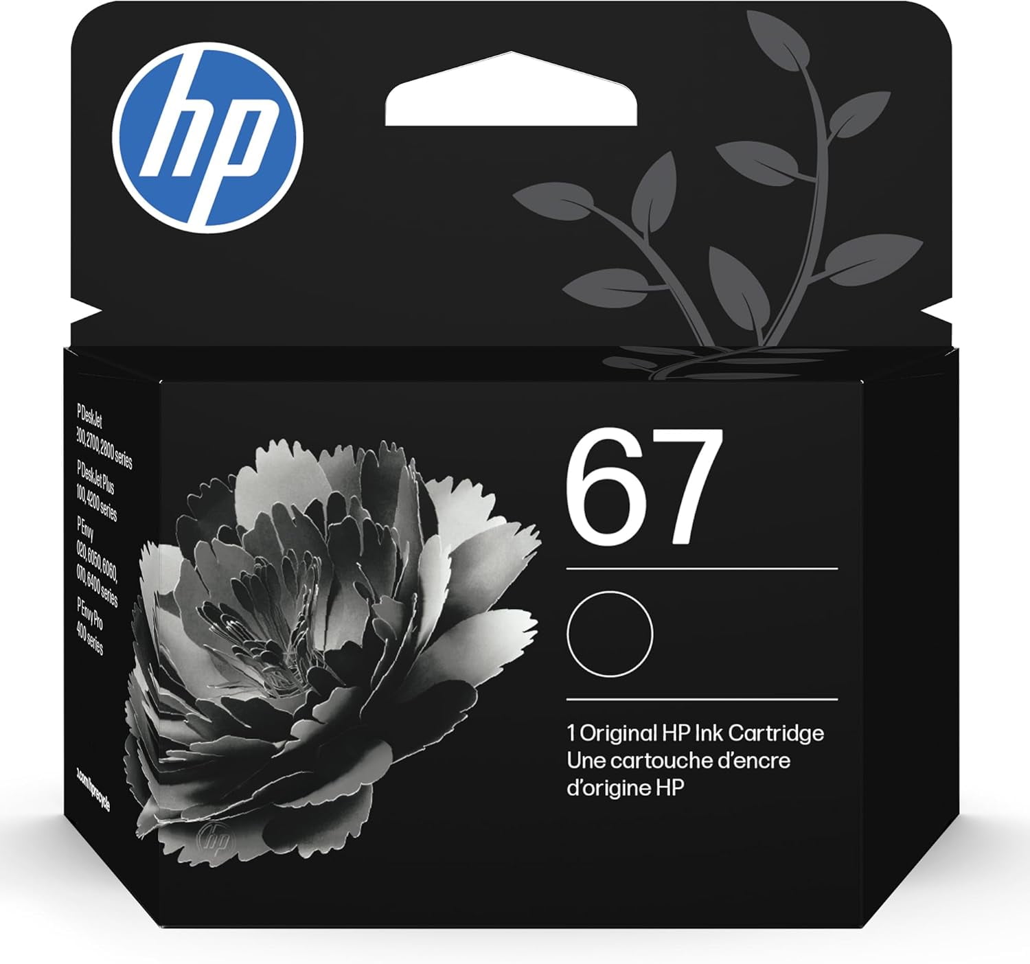 67 Black Ink Cartridge | Works with DeskJet 1255, 2700, 4100 and Envy ...