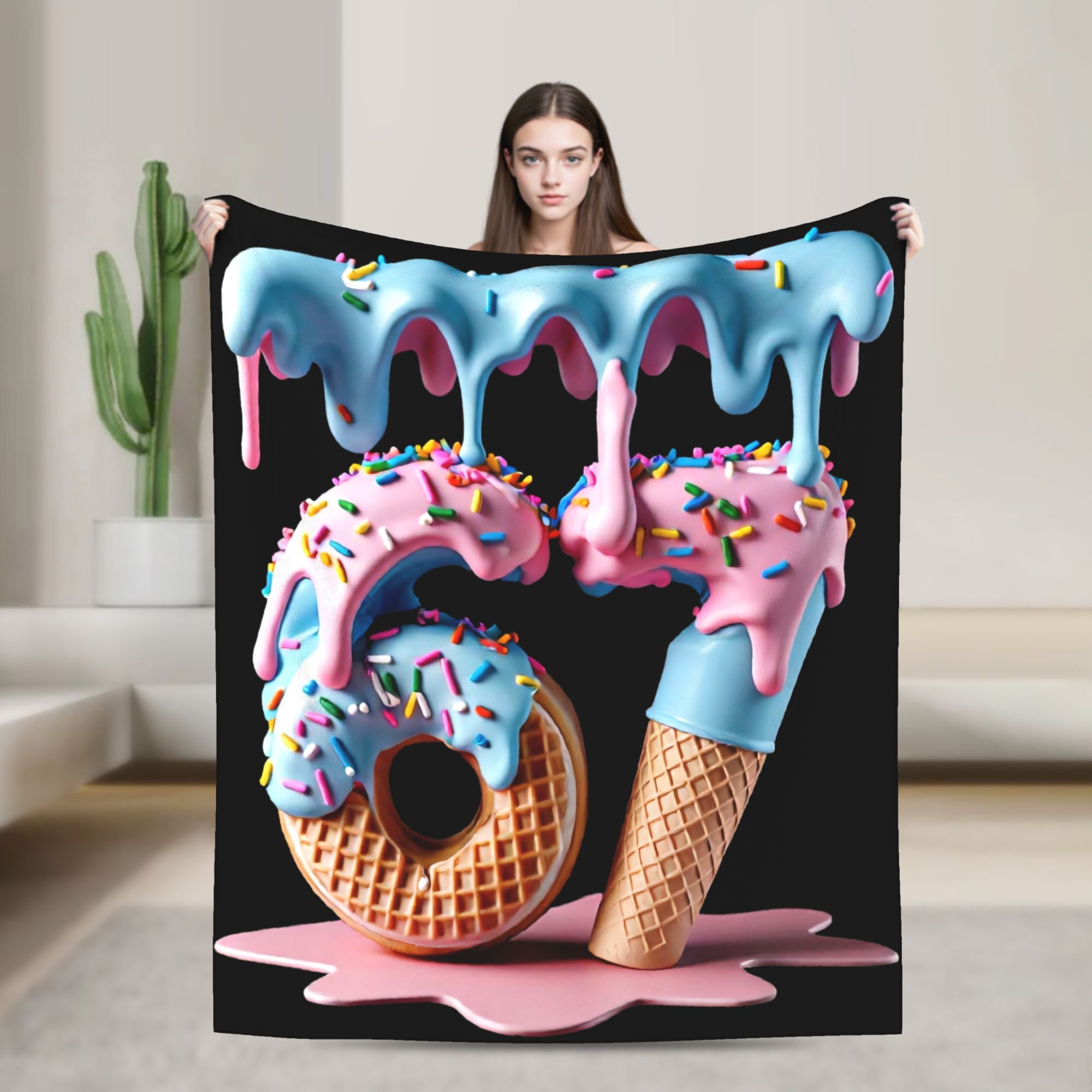 67 Blanket, Ice Cream Donuts Six Seven Blanket, Gag Gift, 6-7 Meme Gift ...