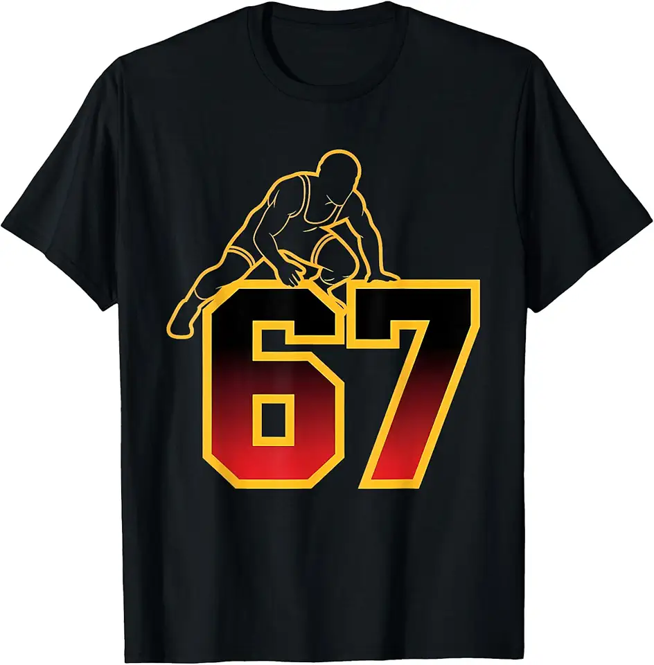 67 Brainrot Youth Wrestling Drip - Funny Kids 67 T-Shirt - Walmart.com
