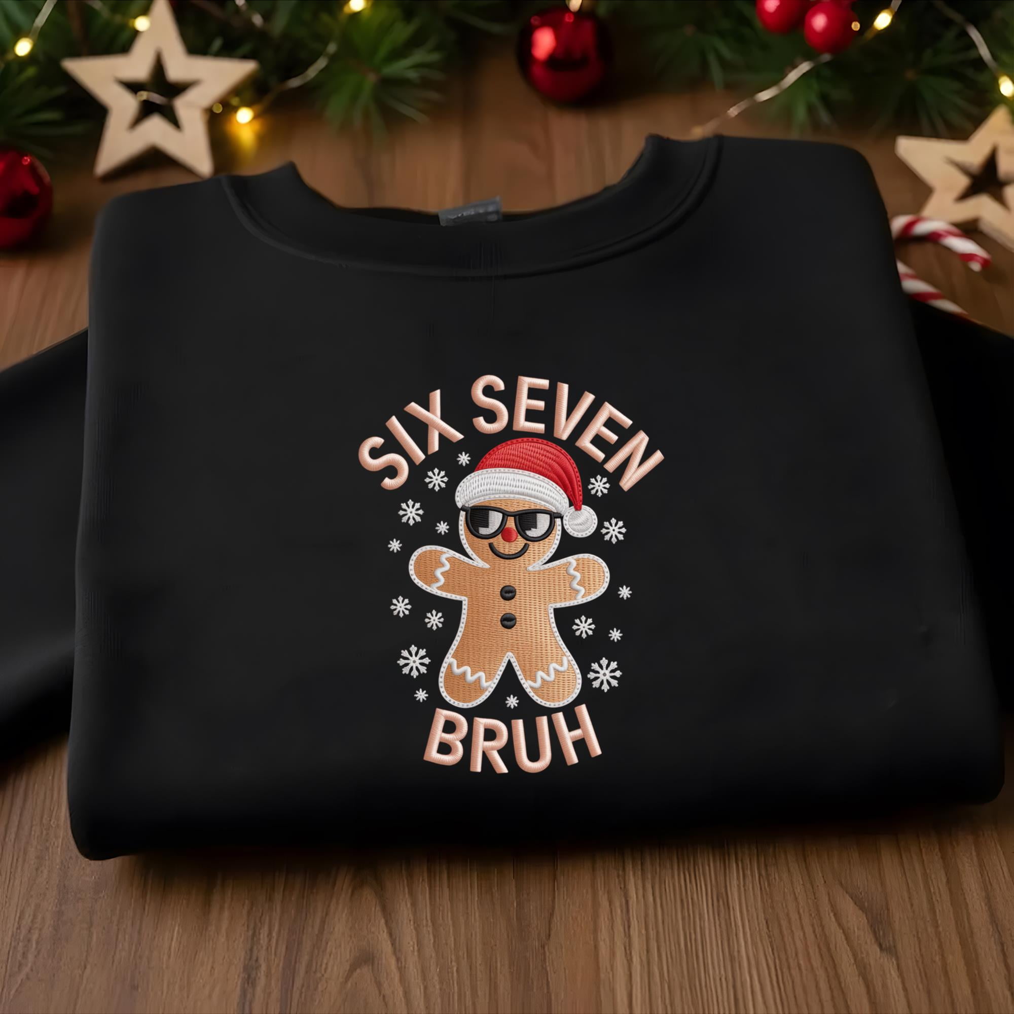 67 Bruh Gingerbread Meme Embroidery Design, Funny Christmas Stitch ...