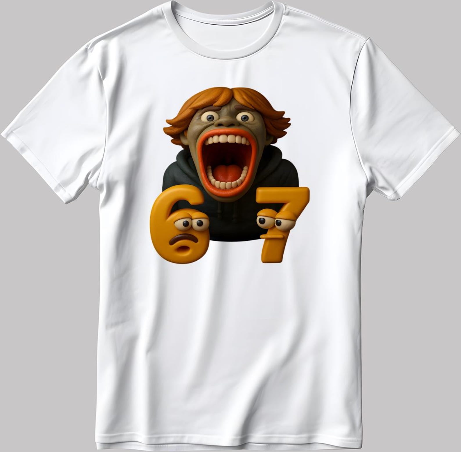 67 Cartoon Face Graphic Tee with Expressive Emoji Style Characters ...