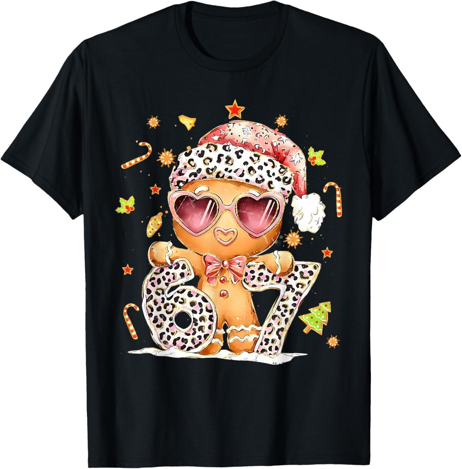 67 Christmas 6 7 Gingerbread 67 Meme Six Seven Adult Adult adult T ...