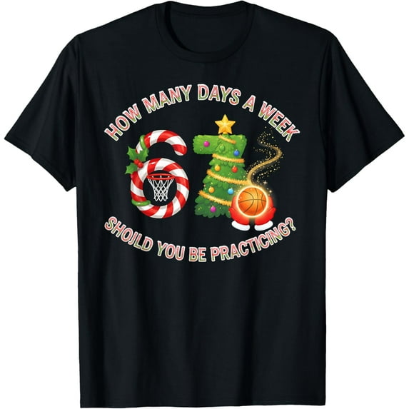 67 Christmas 6 7 Meme Basketball Pajamas Gen Alpha Slang Adult T-Shirt ...