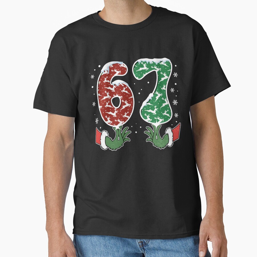 67 Christmas 6 7 Meme Elf Gen Alpha Six Seven Holiday Gift Unisex T ...