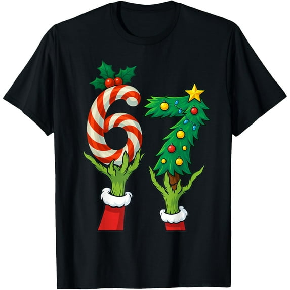 67 Christmas 6 7 Meme Hands Holiday Gen Alpha for Kids Youth T-Shirt ...