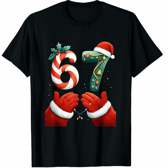 67 Christmas 6 7 Meme Outfit Holiday Gen Alpha Slang T-Shirt for Adults ...