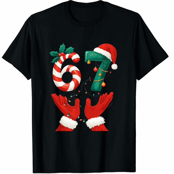 67 Christmas 6 7 Meme Outfit Holiday Gen Alpha Slang T-Shirt for Adults ...