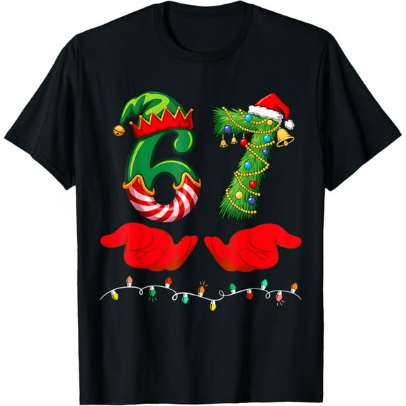 67 Christmas 6 7 Meme Pajamas Holiday Gen Alpha Slang T-Shirt - Walmart.com