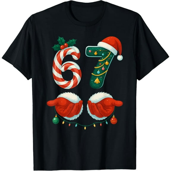 67 Christmas 6 7 Meme Hands Holiday Gen Alpha for Kids Youth Shirt ...