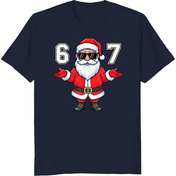67 Christmas 6 7 Meme Six Seven Funny Santa Xmas T-Shirt ,Full Sizes S ...