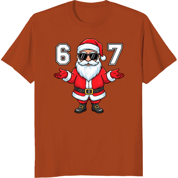 67 Christmas 6 7 Meme Six Seven Funny Santa Xmas T-Shirt ,Full Sizes S ...