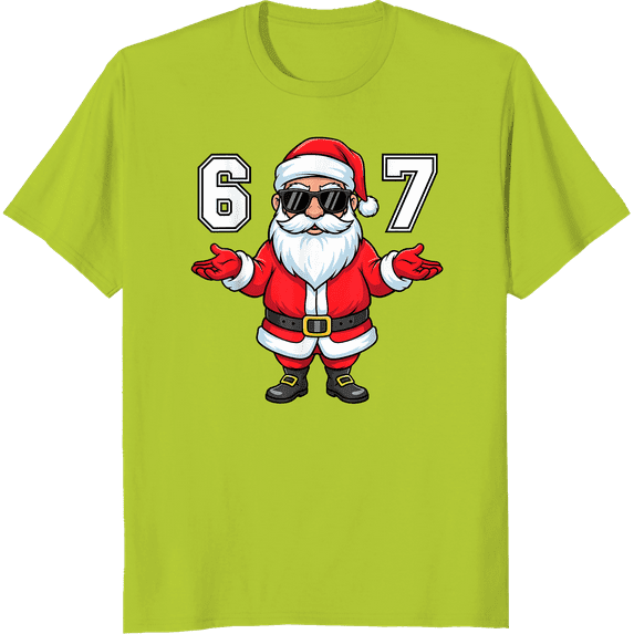 67 Christmas 6 7 Meme Six Seven Funny Santa Xmas T-Shirt ,Full Sizes S ...