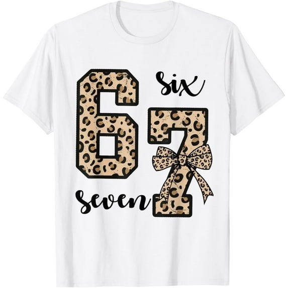 67 Christmas 6 7 Six Seven Meme 67 Leopard Cheetah Women T-Shirt tee ...