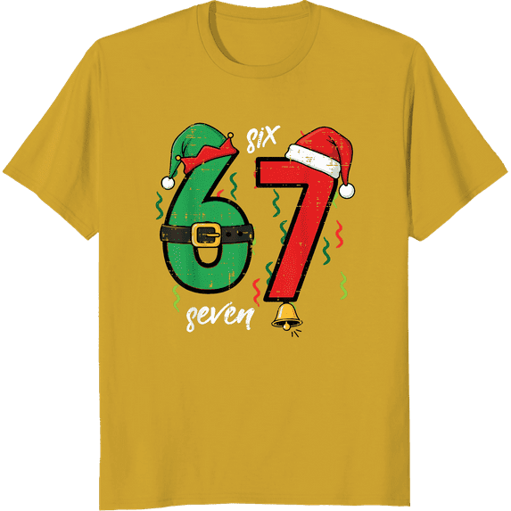 67 Christmas Funny 6 7 Meme Six Seven Xmas T-Shirt ,Full Sizes S-5XL ...