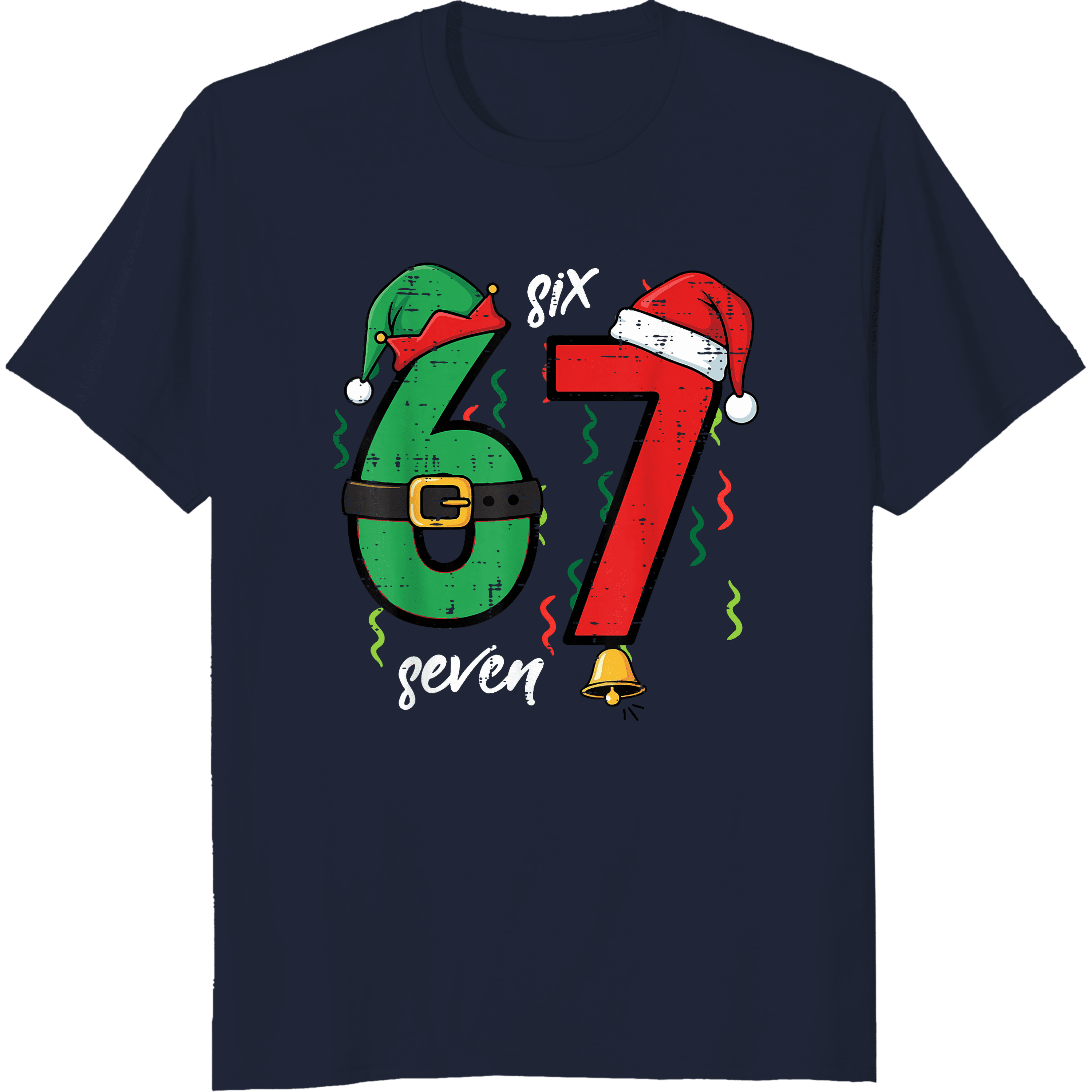 67 Christmas Funny 6 7 Meme Six Seven Xmas T-Shirt ,Full Sizes S-5XL ...