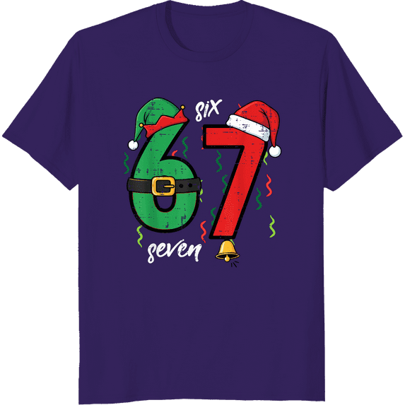 67 Christmas Funny 6 7 Meme Six Seven Xmas T-Shirt ,Full Sizes S-5XL ...