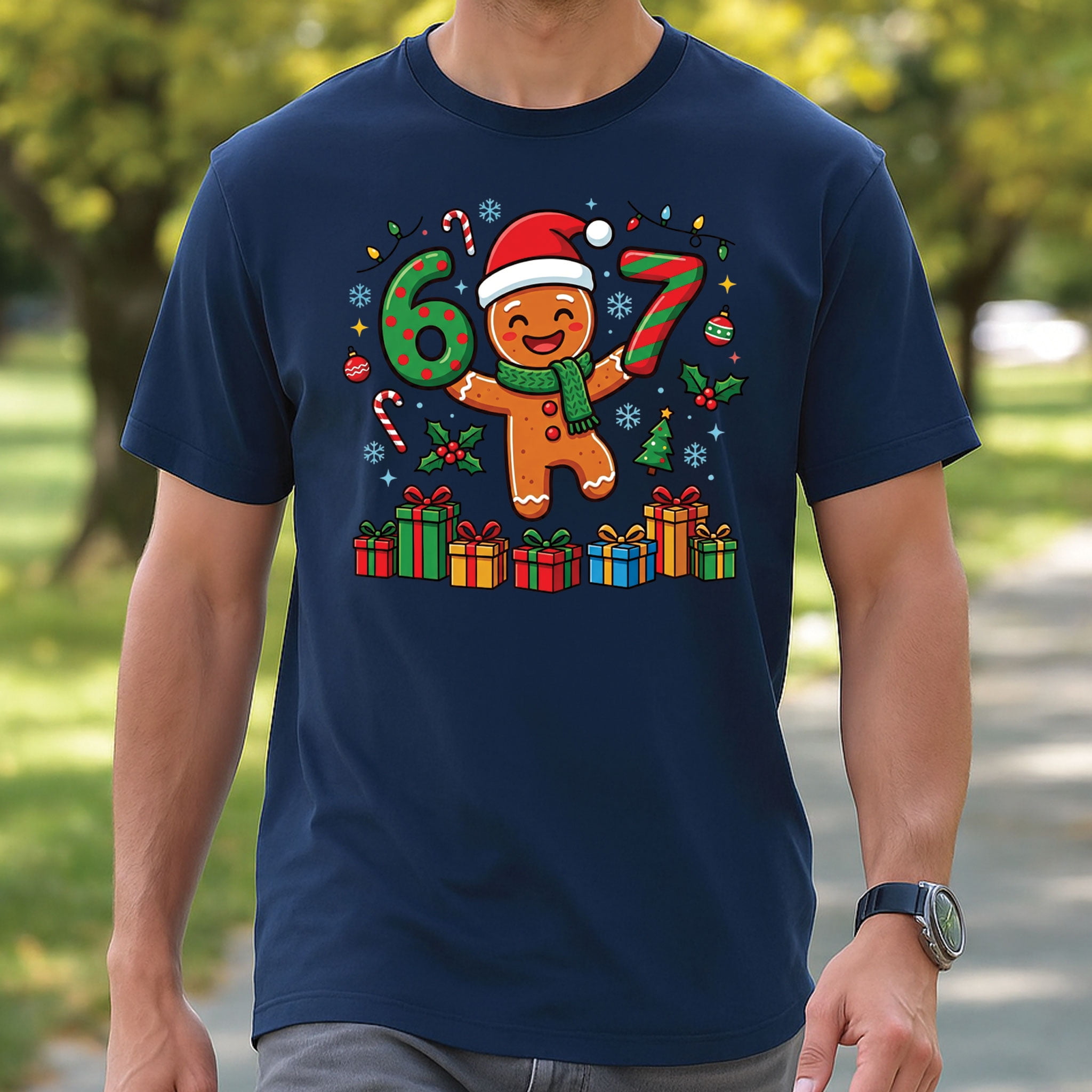 67 Christmas Gingerbread T-Shirt – Cute Six Seven Meme Holiday Tee ...